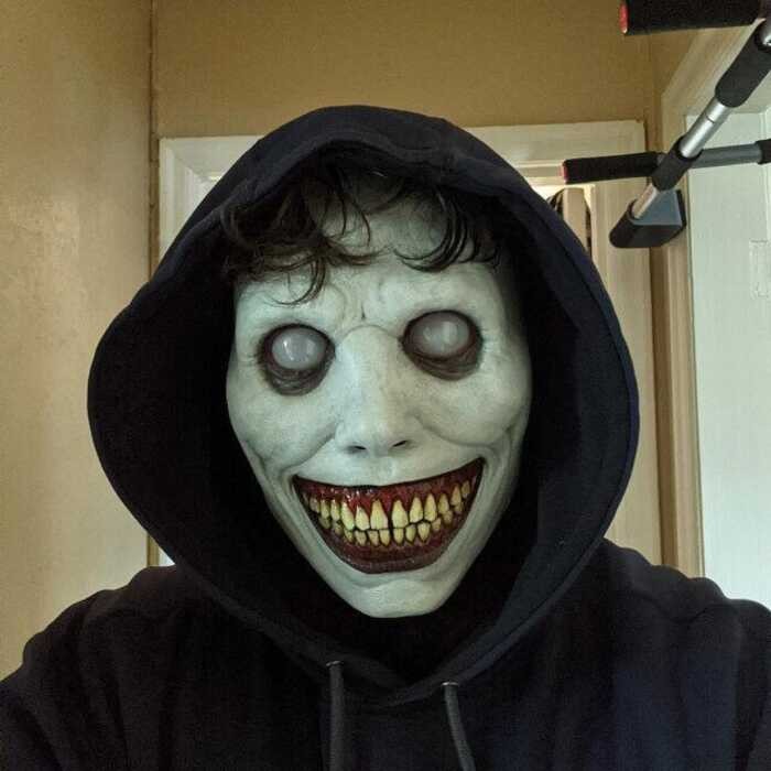 Smiling White Face Demon Mask Skull Halloween Horror Cosplay Exorcist ...