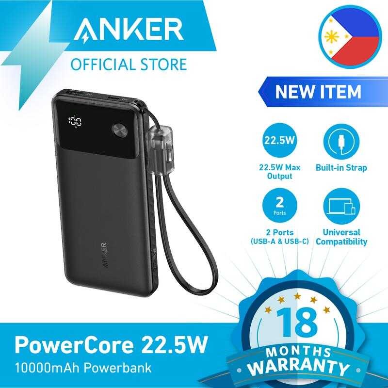 Anker Powercore 10000Mah 22.5W IQ Usb-C Port For Iphone 14 / 15 Series ...