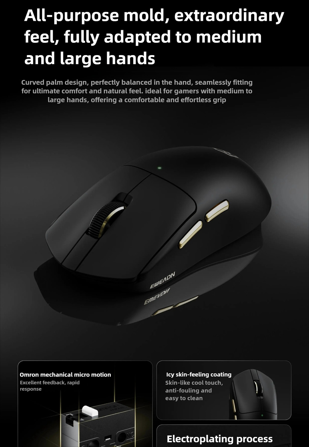 EWEADN S7 Pro Max Ultra Wireless 8K Mouse Three Mode Wired Bluetooth 2.4G Connection 52g ...