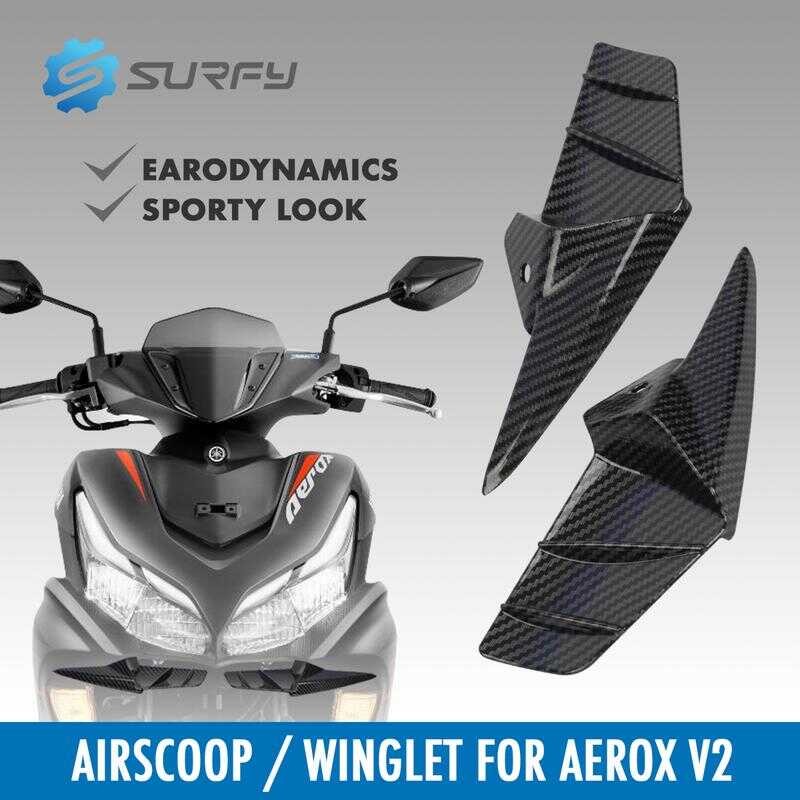 Aerox V2 Airscoop Winglet Carbon Fiber From Thailand 40B | Shopee ...