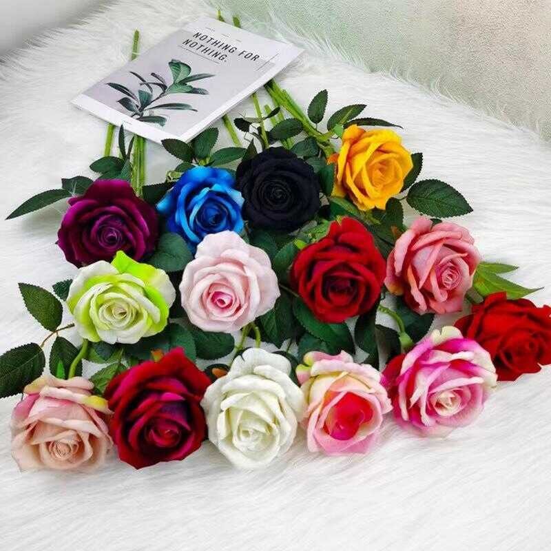 Gife Wrap High Quality Veet Rose&Cloth Rose Fake Flowers Artificial ...