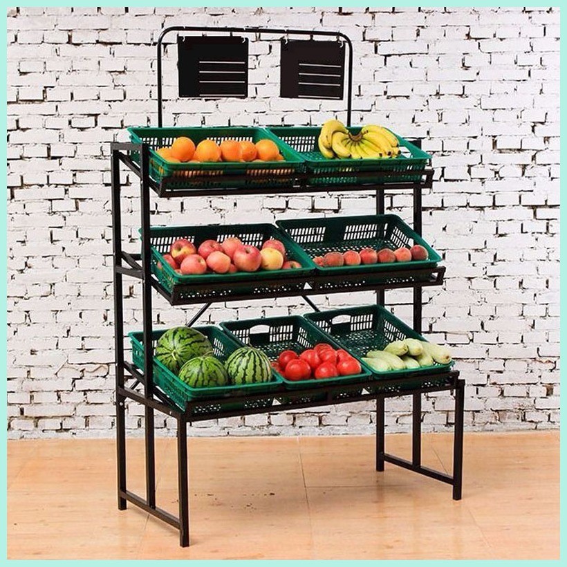 Fruit and vegetable shelves multi-layer display shelves supermarket ...