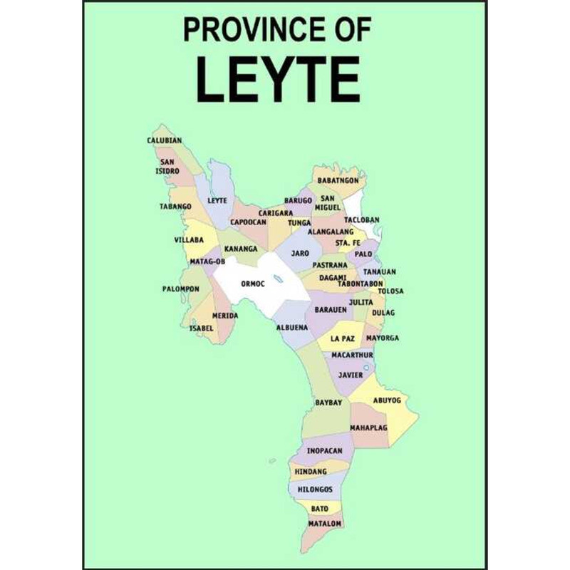 Leyte Province Map Waterproof A4 Laminated Chart 3 | Shopee Philippines