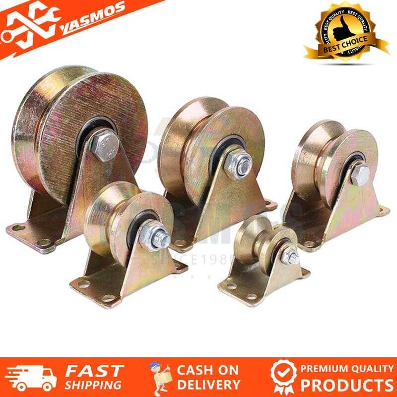 V Groove Heavy Duty Pulley Sliding Gate Roller Wheel Color Steel Pulley ...