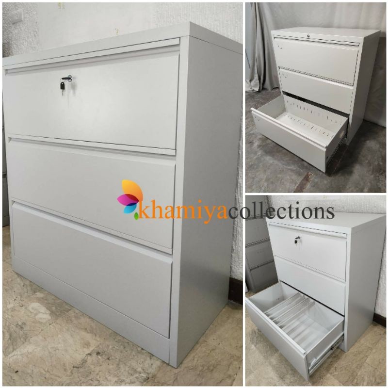 3 drawer Lateral Cabinet, Document Storage Cabinet, Cupboard, Steel ...
