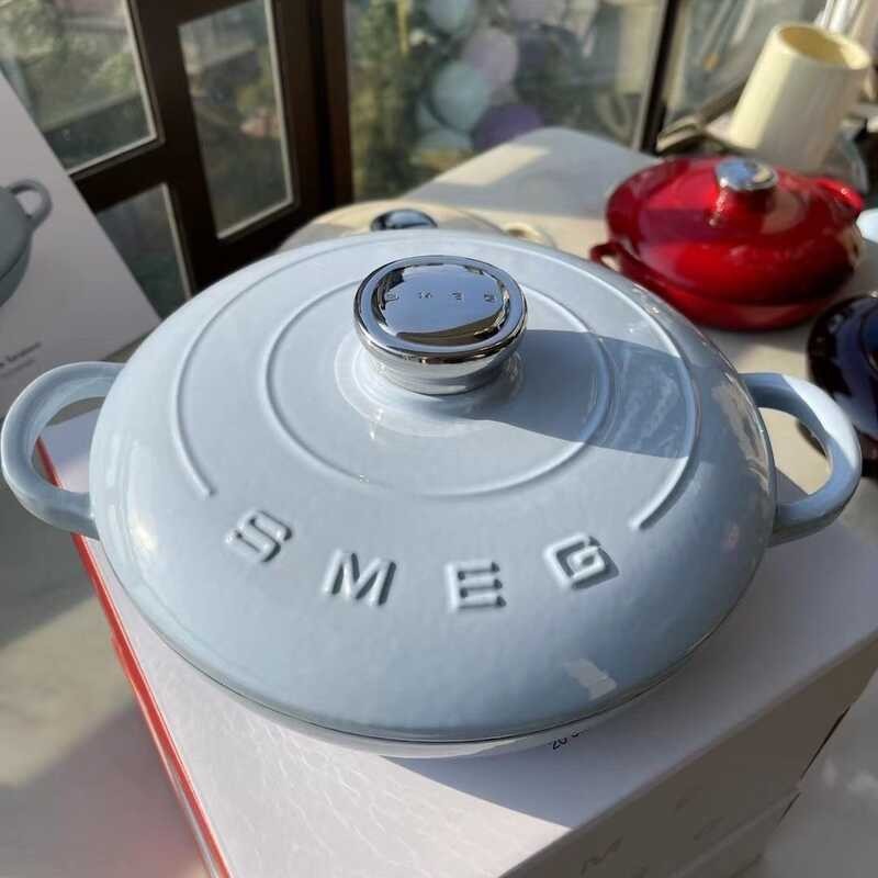 26Cm Smeg Smeg Seafood Pot Enamel Pot Household Cast Iron Pot Gas Stove ...