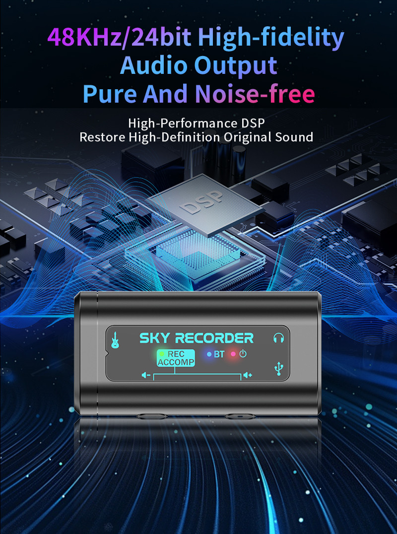 JAMJUM SKY RECORDER Portable Audio Interface Bluetooth/USB Sound Card ...