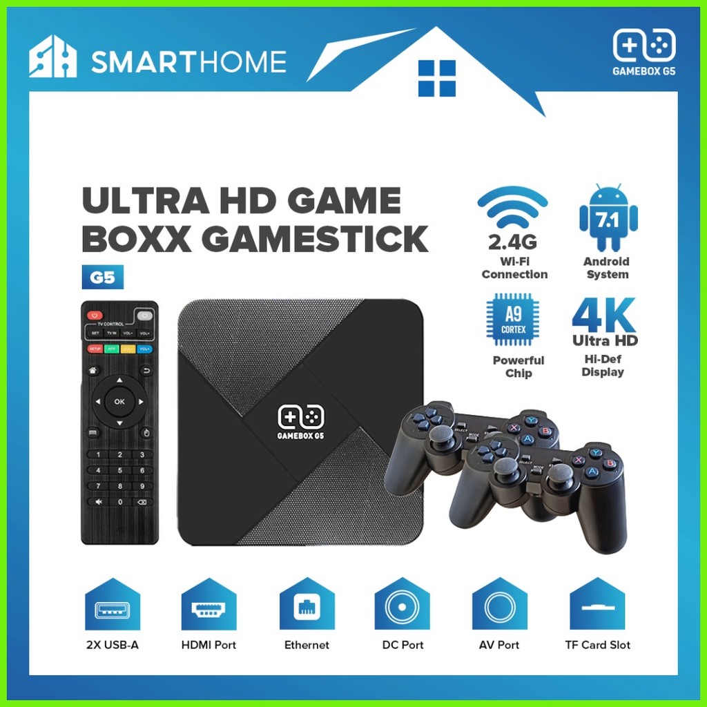 G5 TV Game Box 2+6GB 2.4G WiFi 4K HD Android 11 TV Box & Game Console ...