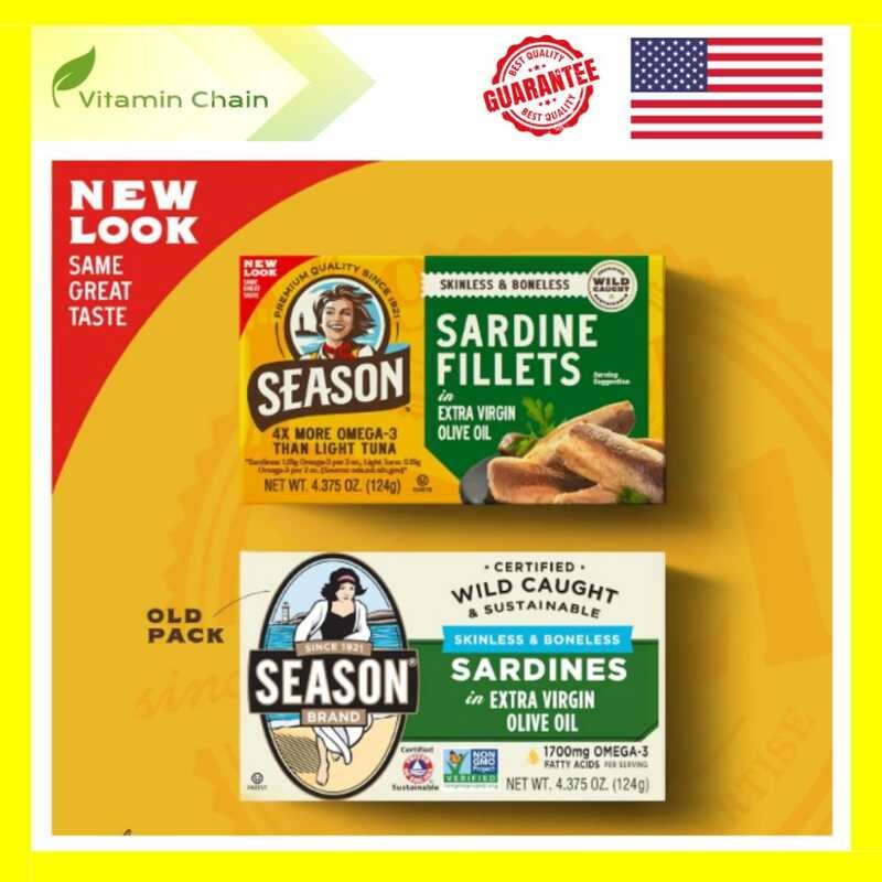SEASON Brand Wild Caught Skinless & Boneless Sardines In Organic Extra ...