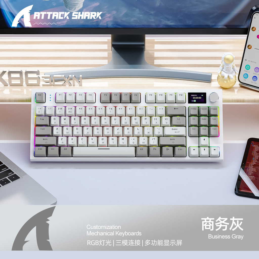 K86 Three-mode RGB Hot-swap Russian Mechanical Keyboard Russian ...
