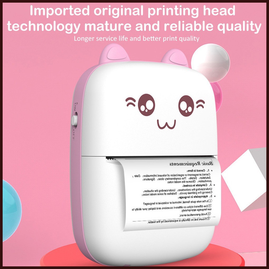 ∨ Mini Portable Thermal Printer Mobile Printer Photo Printer Home Phone ...