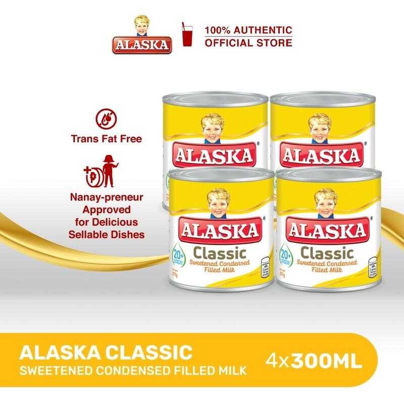 Alaska Classic Sweetened Condensed Filled Milk 300Ml (377G)| Set Of 4 ...