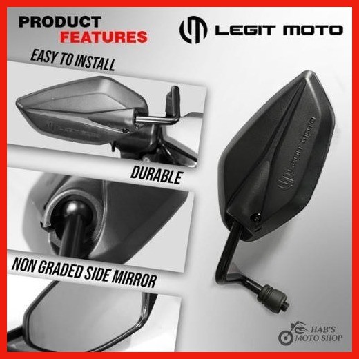 SUZUKI RAIDER R150 FI LEGITMOTO Curve Stem Side Mirror for Motorcycle ...