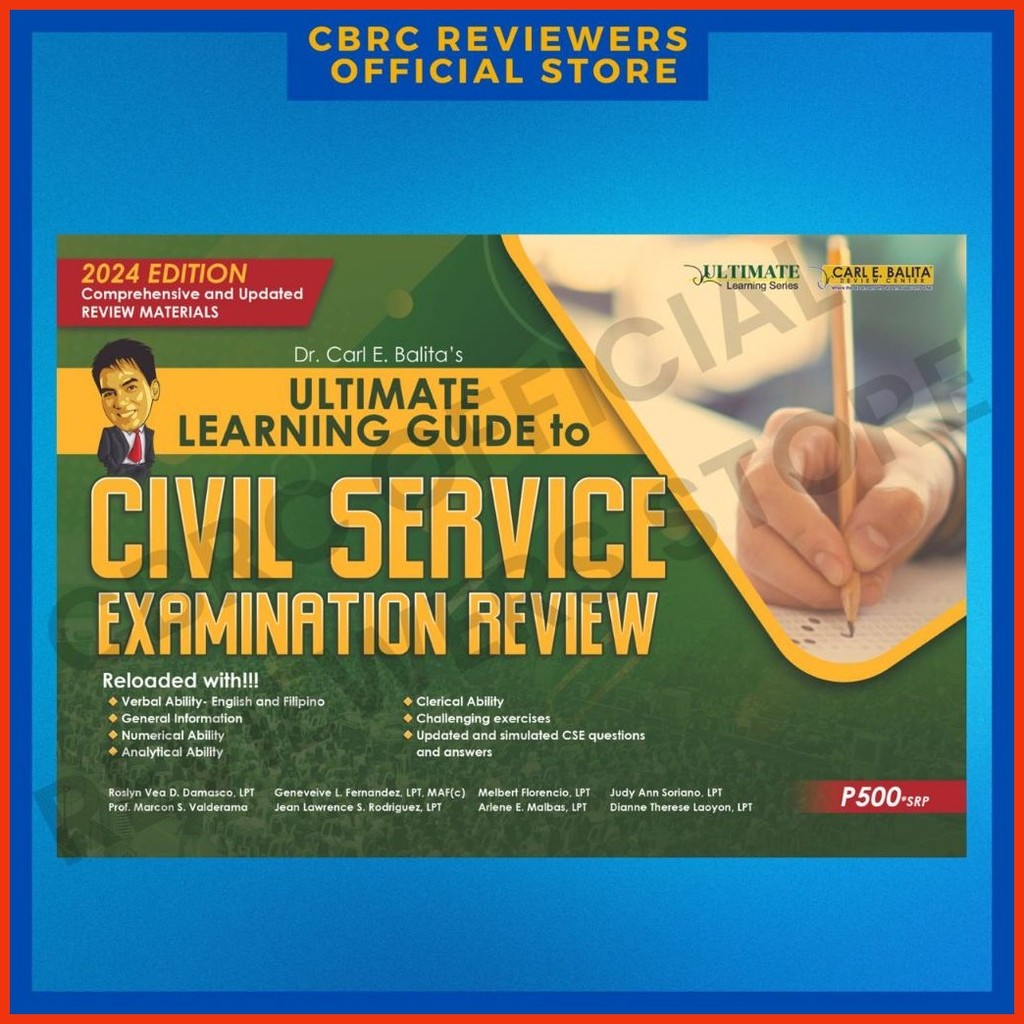 2024 CIVIL SERVICE EXAMINATION CSE REVIEWER by CBRC Carl Balita Review ...