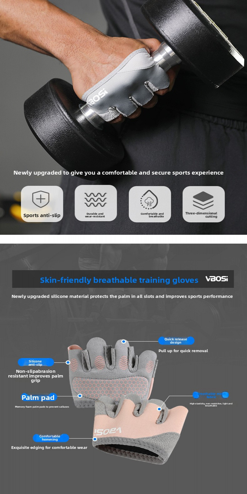 Four-finger Gloves Anti-callus Pilates Aerial Yoga Non-slip Breathable ...