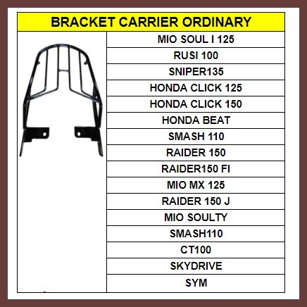⭐ {OK}Top Box Bracket-Mio i 125/Mio Soul i/Skydrive/Raider/XRM/W125/Mio ...