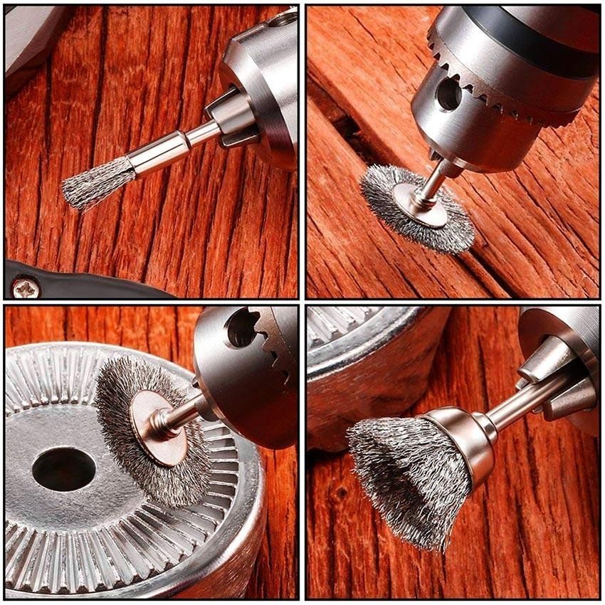 15PCS Steel Wire Wheel Brush Set Metal Polishing Kit for Grinder/Mini ...