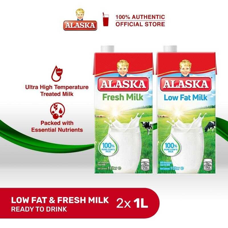 Fresh And Alaska Low Fat Milk (1L X 2) E96 | Shopee Philippines