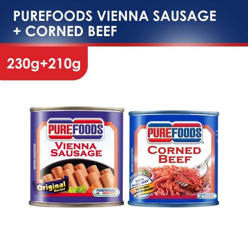 Vienna Sausage (230G) + Purefoods Corned Beef (210G) 7E0 | Shopee ...