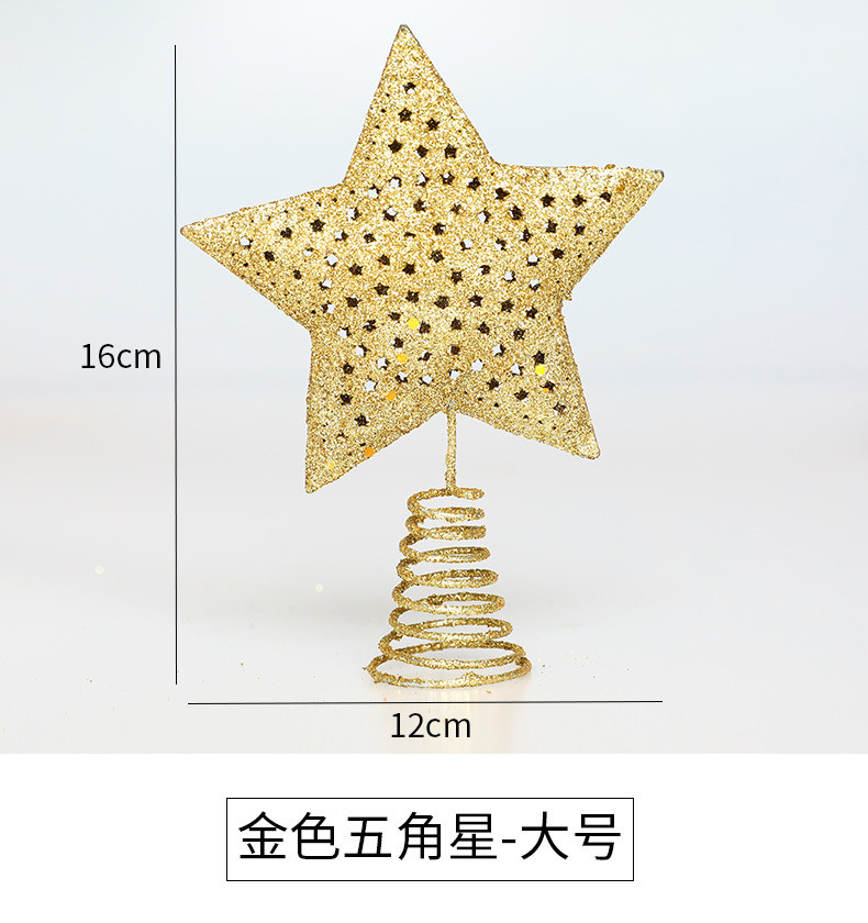 Christmas Tree Top Star Decoration Heart Elk Decoration Five-pointed ...