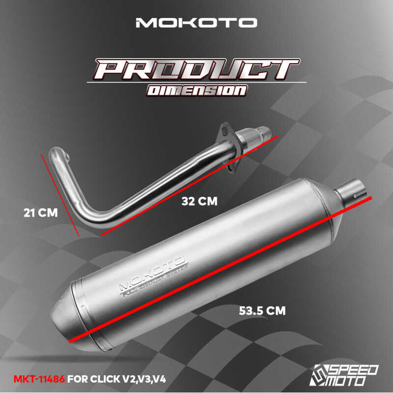 MOKOTO FULL EXHAUST SYSTEM MID POWER PIPE FOR HONDA CLICK V2 / V3 / V4 ...
