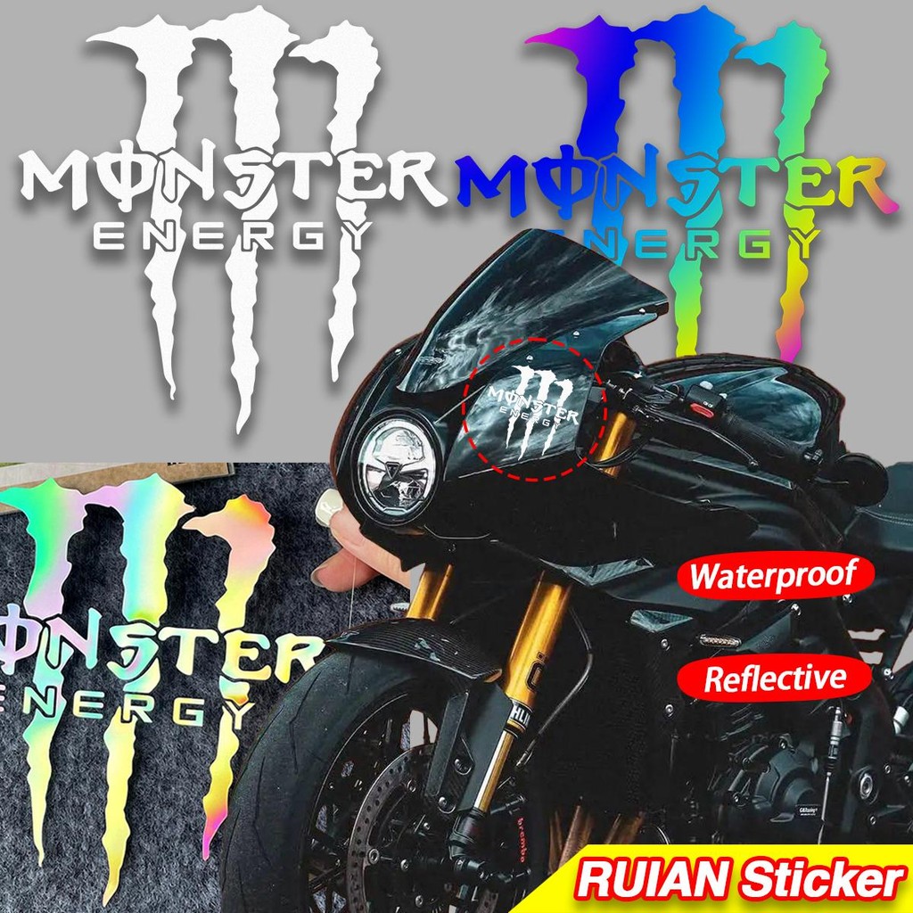 Ghost Claw Monster Motorcycle Sticker Reflective Waterproof Vinyl ...