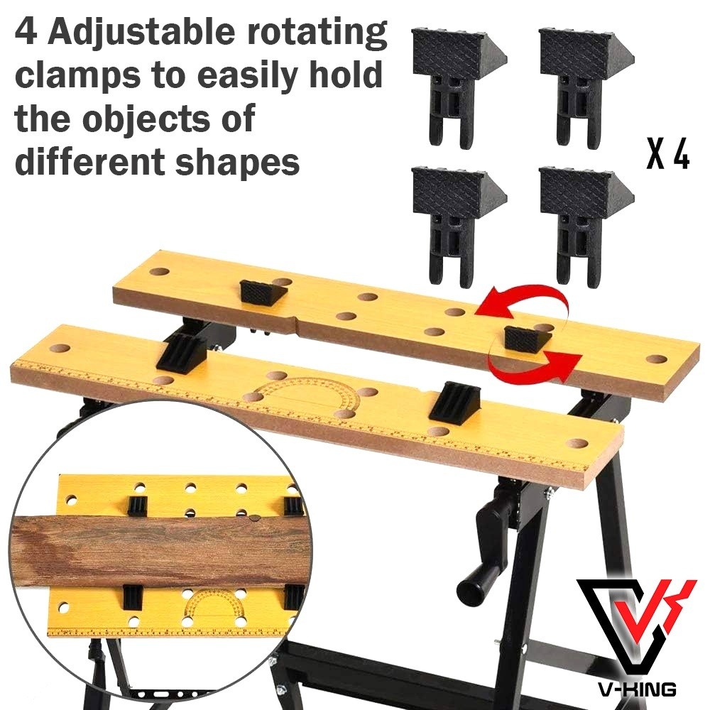 V-KING FW-601 Multi-Purpose Folding Workbench and Vice Portable Work ...