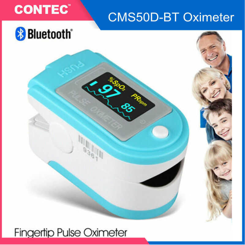 A Contec Cms50d-Bt Bluetooth Finger Tip Pulse Oximeter Spo2 Blood ...