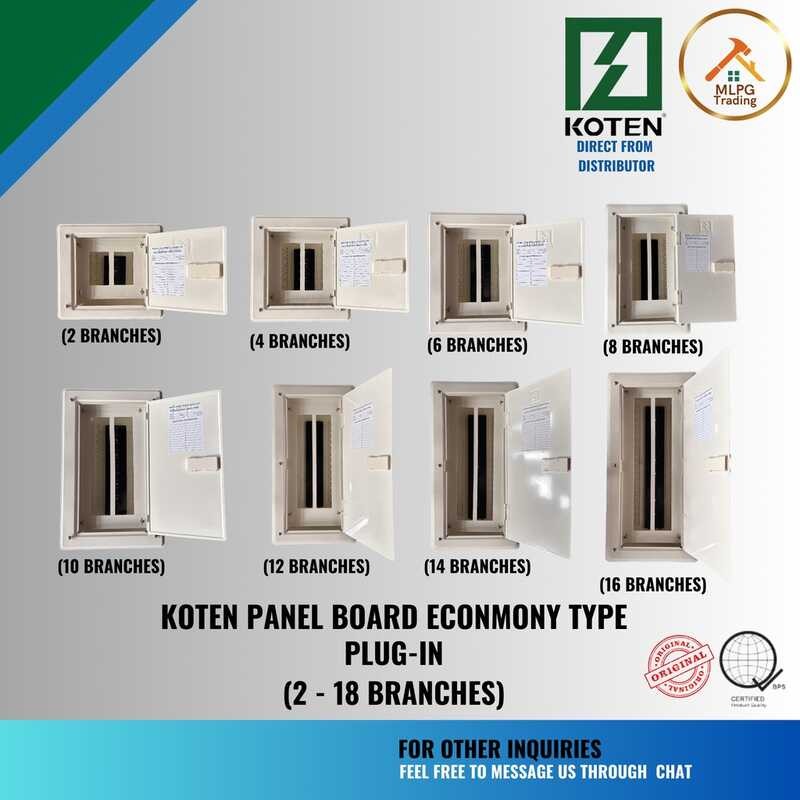 KOTEN Panel Board ECONOMY TYPE For Plug-In (2 Pole) (2, 4, 6, 8, 10, 12 ...