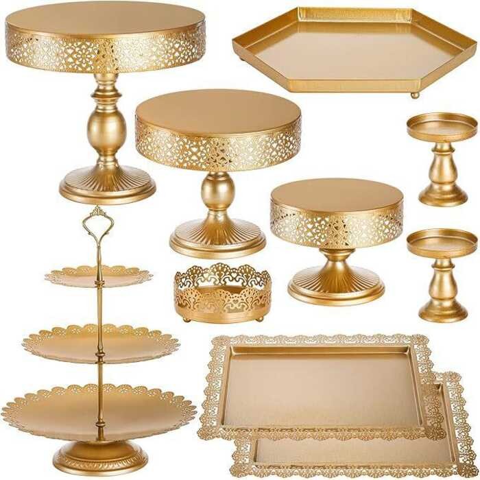 Wedding Cake Stand Metal Round Dessert Table Decoration Display Stand ...