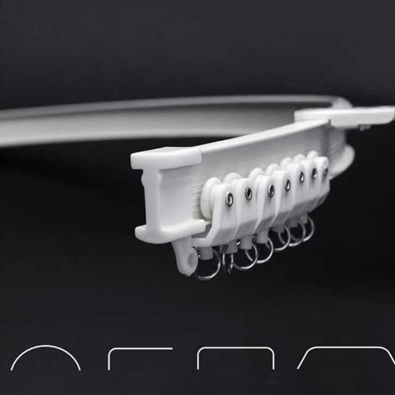 【Cod】1M2m3m Flexible Curtain Track Rail Ceiling Top Side Mounted ...