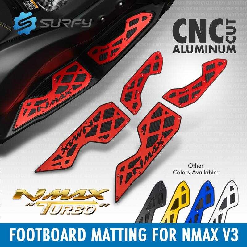 YAMAHA Nmax V3 Turbo Footboard Matting CNC Aluminum Anti-Slip Hi-Grip ...