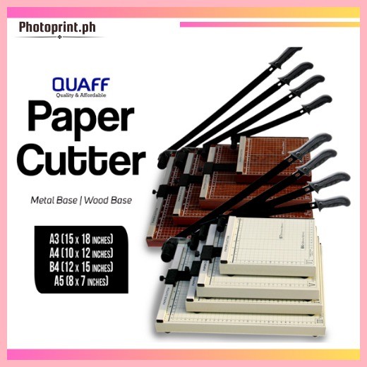 QUAFF Paper Cutter Metal & Wood Base A4 | A5 | B4 | A3 Size | Shopee ...