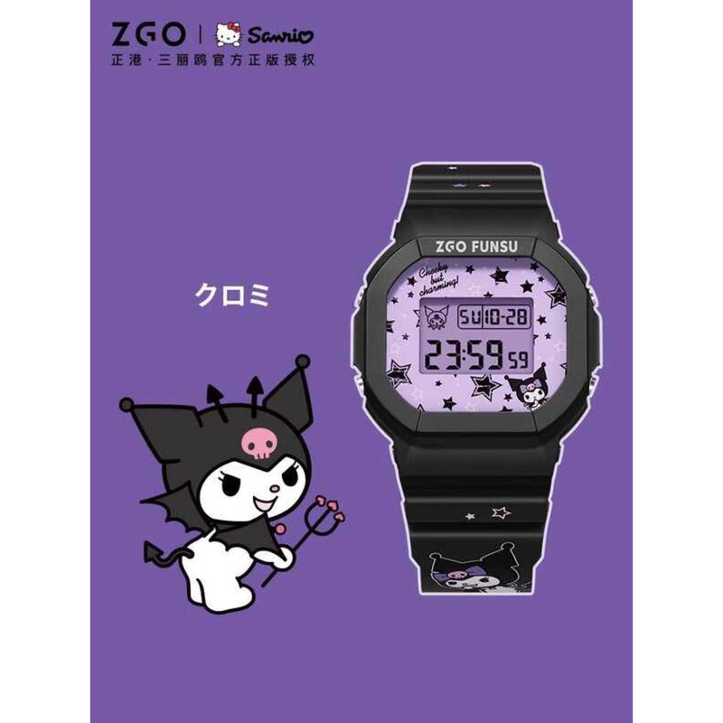 Sanrio Joint Watch Female Student Sports Waterproof Luminous Black ...