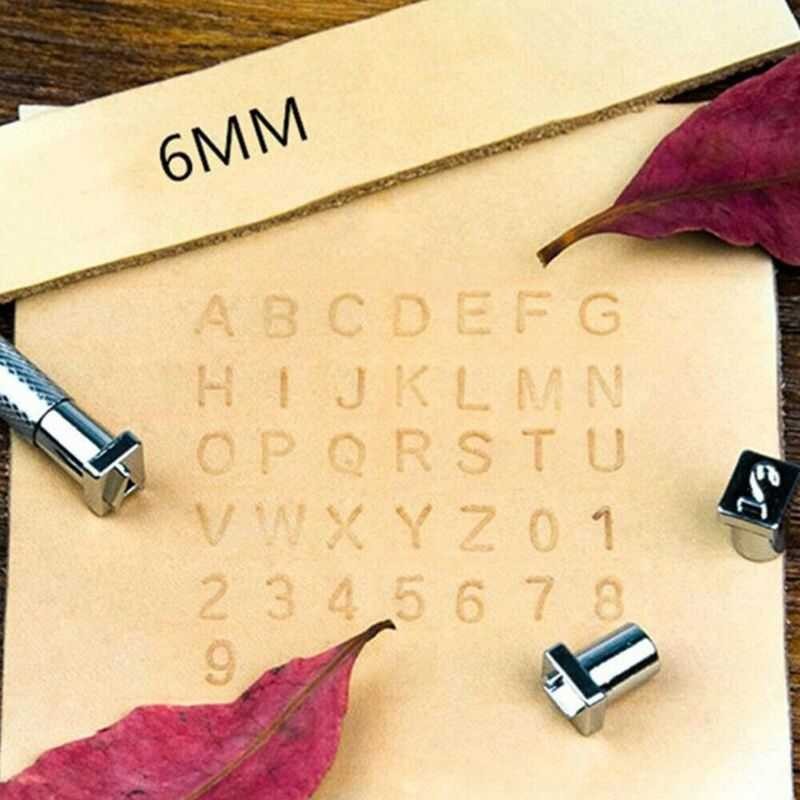 36Pcs Alphabet Leather Stamp Tool Kit Letter Number Punch DIY Craft 4Mm ...