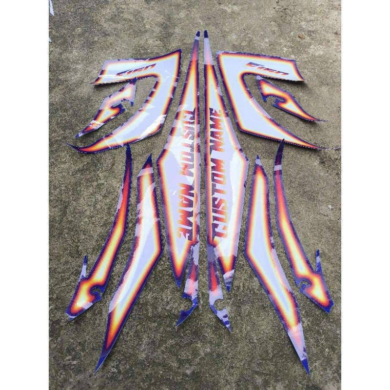 RAIDER R150 REBORN TITANIUM EFFECT DECAL STOCK CUT STICKER (NOT FULL ...