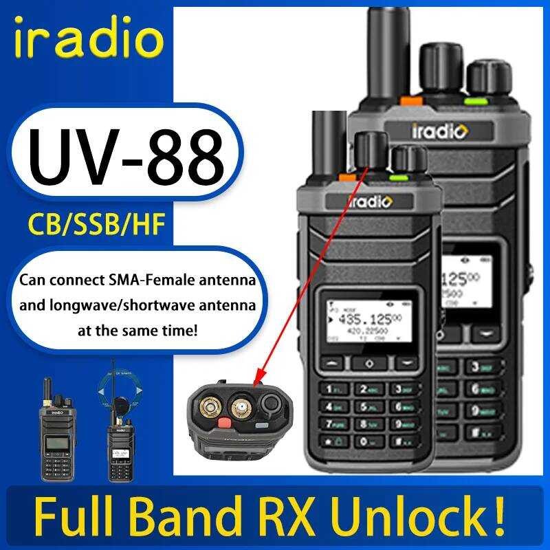 Xj 1/2Pcs Iradio -88 Full Band CB Radio UHF VHM FM Usb-C Charger NOAA ...