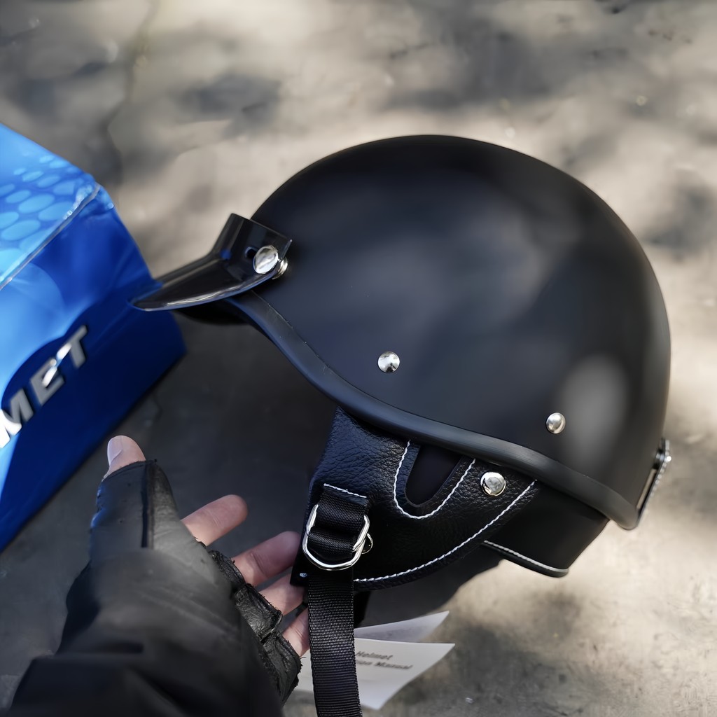 Motorcycle Harley Half Helmet Retro Helmet Men Old-fashioned Helmet ...