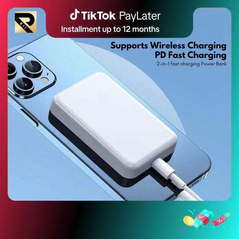 RII Magnetic Wireless Power Bank Suitable Iphone12 13 14 15 16 Pro ...