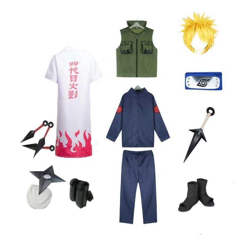 Y Brn Konoha Hokage Namikaze Minato Cosplay Costume Full Set | Shopee ...