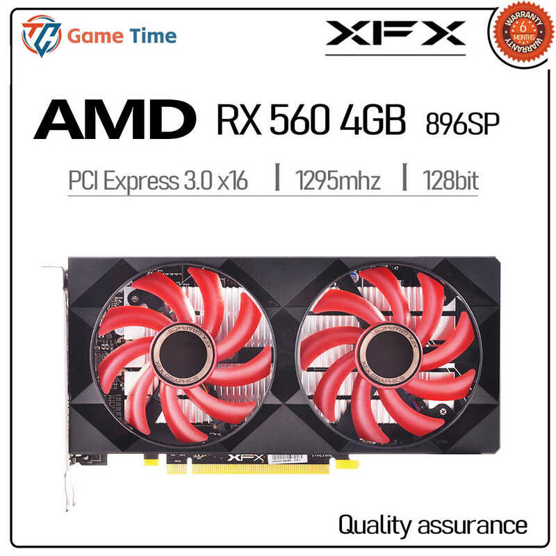 Tt USED XFX RX 560 Graphics AMD GPU Radeon Rx560 4Gb 4G Video Screen ...