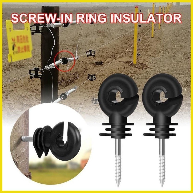 50Pcs/Set Electric Fence Offset Ring Insulator Fencing Screw In Posts ...