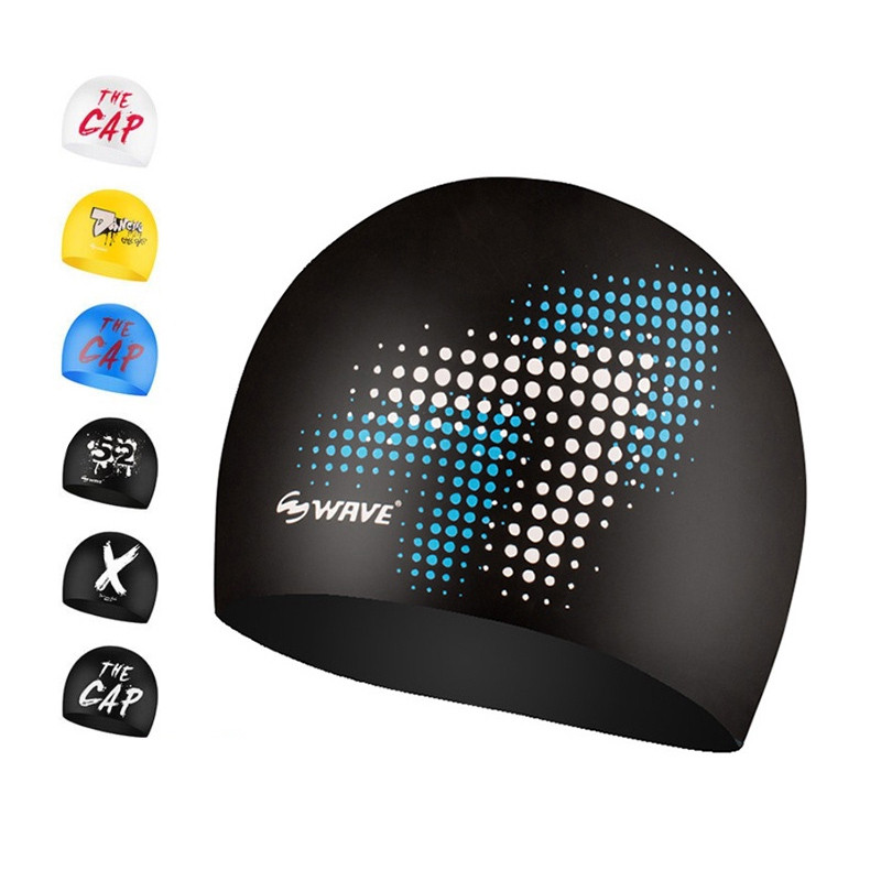 WAVE Adult Swimming Cap Men'S Swimming Cap Ladies Waterproof Silicone ...