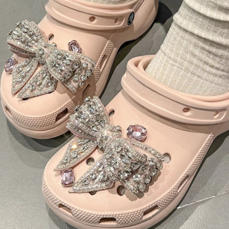 Luxury Clogs Charms Set | Premium Shoe Charms Accessories | Pink Bow ...