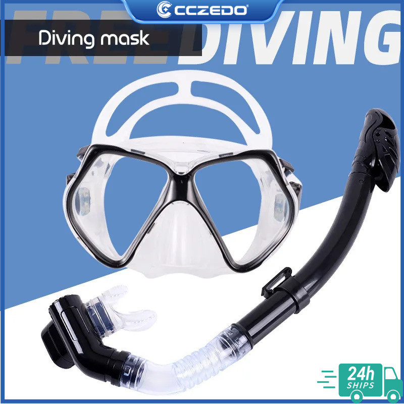 CCZedo Professional Diving Goggles Mask Fully Dry Breathing Tube Diving ...