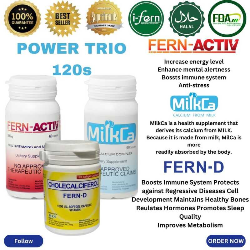 IFERN Original Ifern TRIO Fern D 120 Softgels Activ 60 Capsules Milkca ...