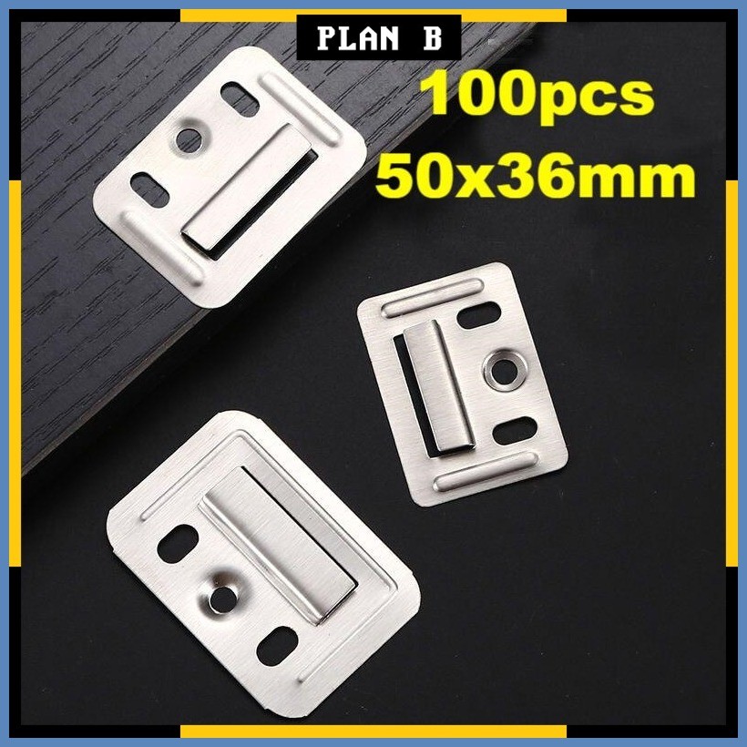 100pcs Stainless Steel Wall Cladding Clip Wall Board Clip Metal Clip ...