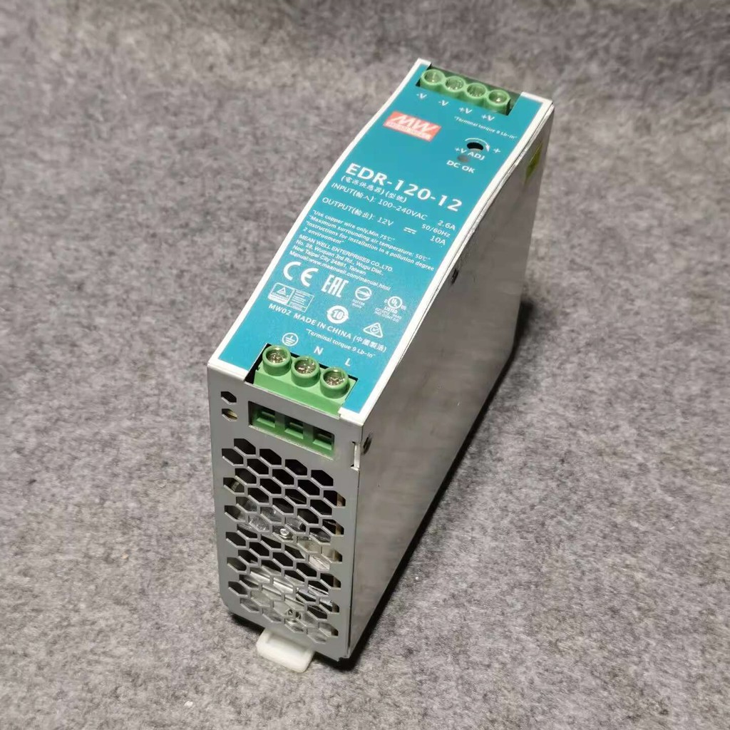 MW MEAN WELL EDR-120-12 Rail Mount Power Supply 12V Switching Power ...