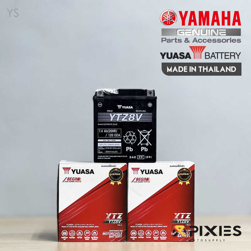 Motorcycle Ytz8v YUASA THAILAND Battery (12V/7Ah) For R3 Xmax Vespa ...