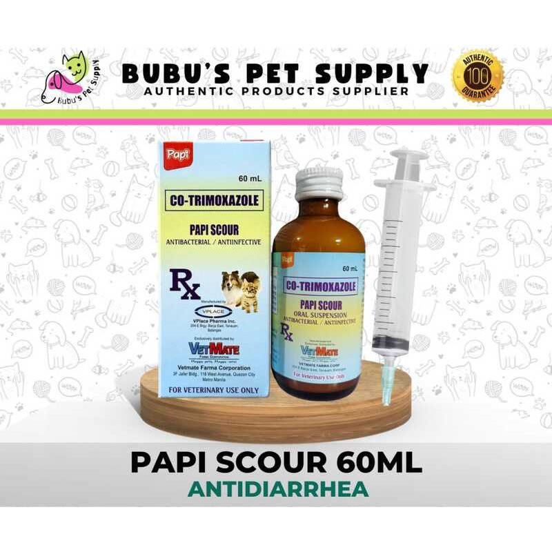 PAPI SCOUR DIARRHEA ORAL SUSPENSION DOG CAT 60Ml WITH FREE SYRINGE ANTI ...